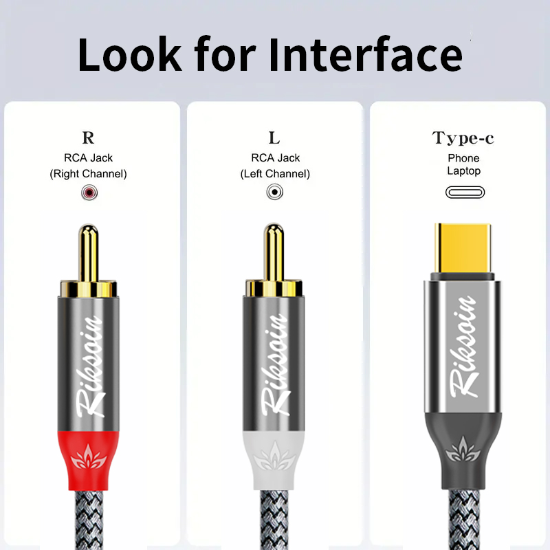 Riksoin USB Type C to Dual RCA Audio Adapter Y Cable Splitter for ...