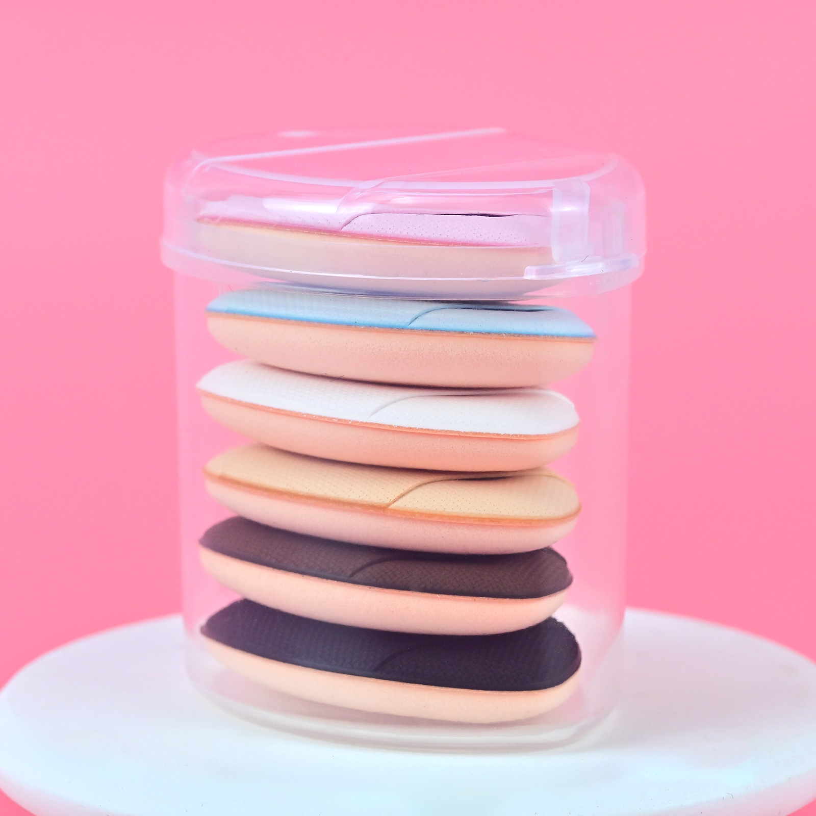 6-Piece Mini Powder Puff With Box, Travel-Friendly Finger Powder Puff ...