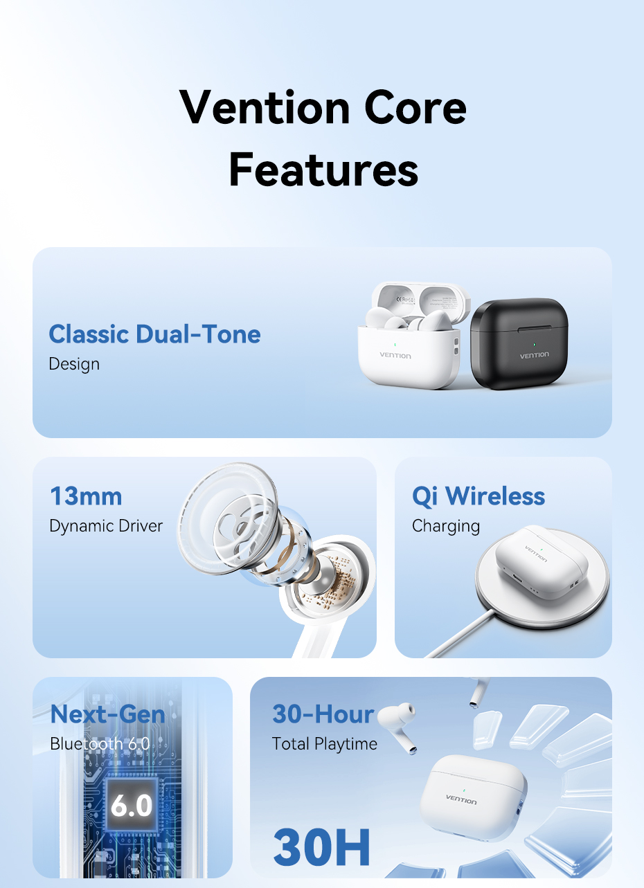 Vention E11 Pro True Wireless Earbuds With Noise Cancellation TWS ...