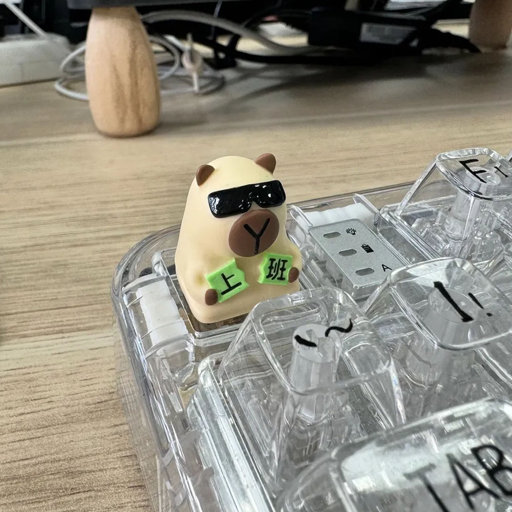 Coffee Capybara Keycap Cute Cartoon MX Switch 3D Mechanical Handmade ...