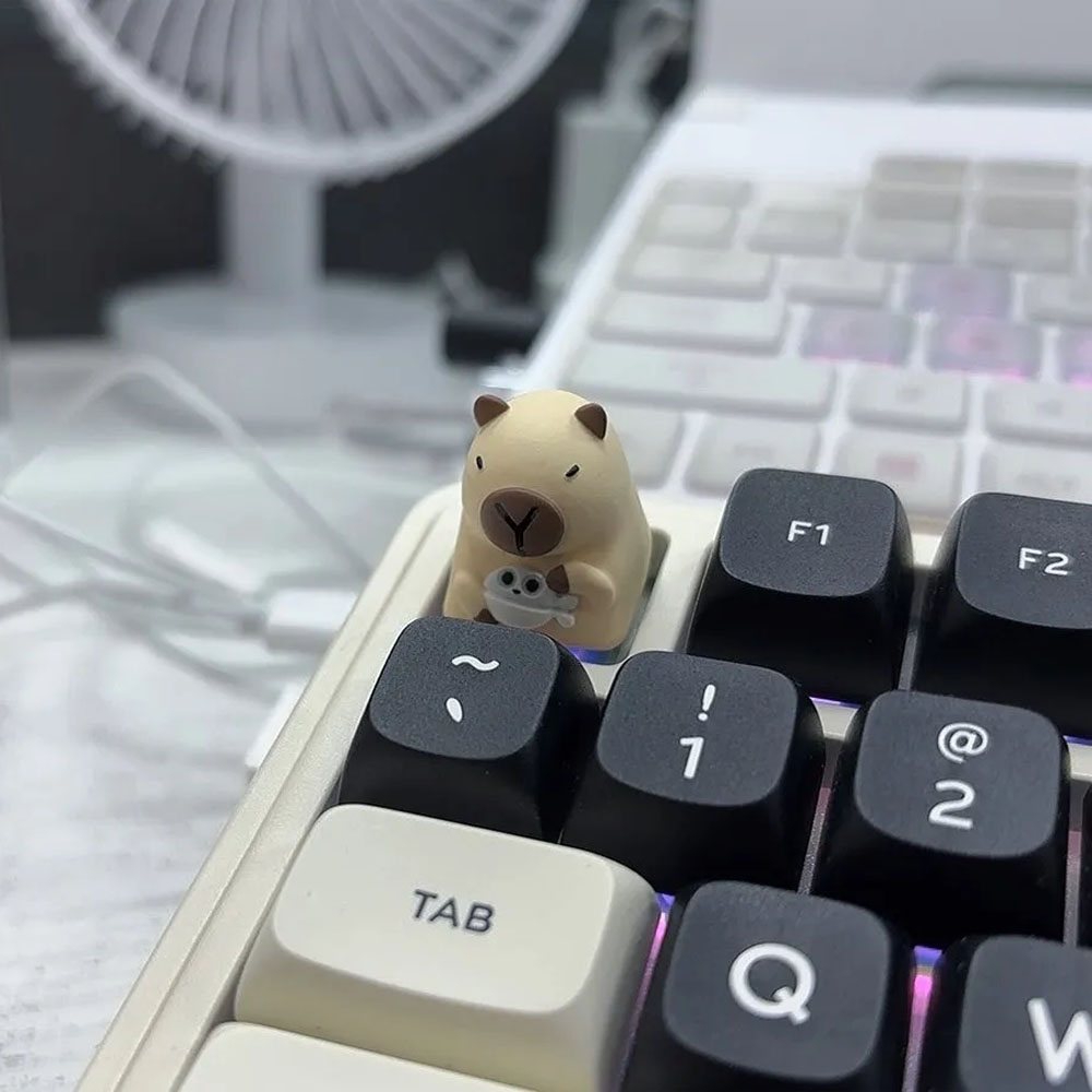 Coffee Capybara Keycap Cute Cartoon MX Switch 3D Mechanical Handmade ...