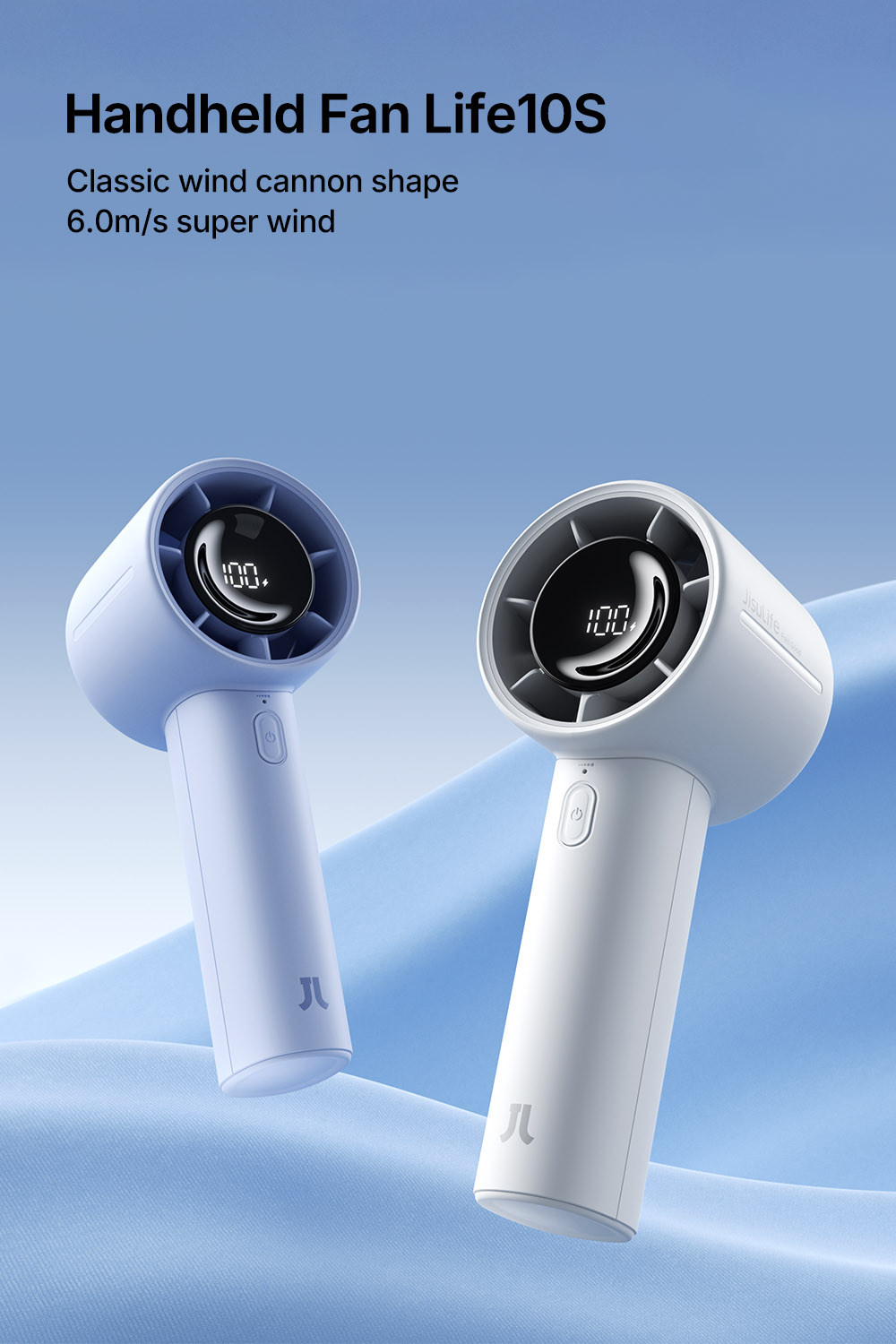 JISULIFE Handheld Fan Life10/10S Mini Fan 5 Speeds Strong Wind Long ...