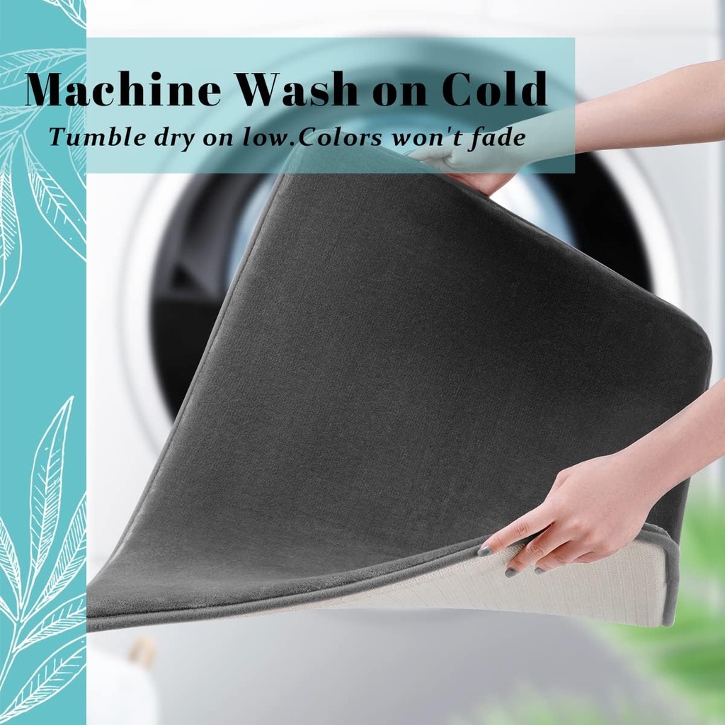 Super Absorbent Coral Velvet Bath Mat Anti-Slip Water-Absorbent Floor ...