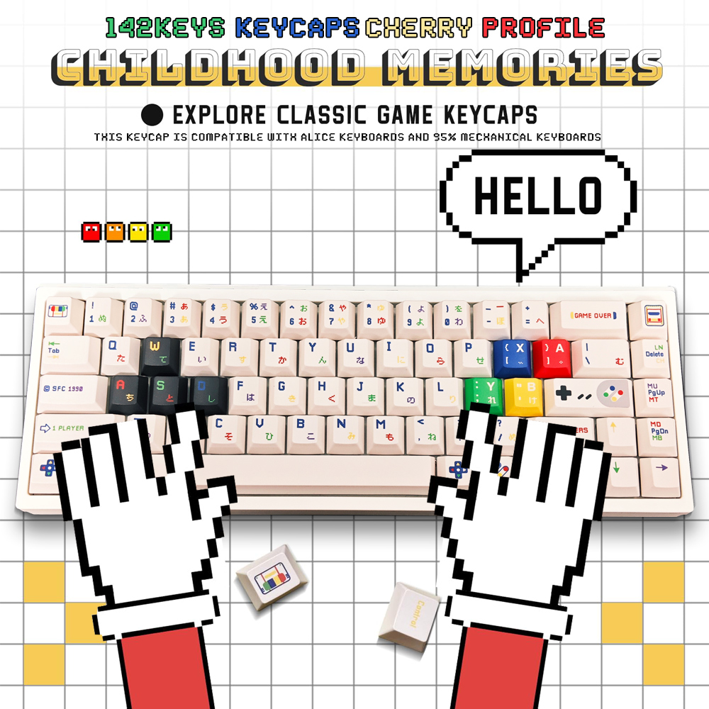 Childlike Fun Keycaps 122Keys/Set Matte Transparent PC Cherry Profile ...