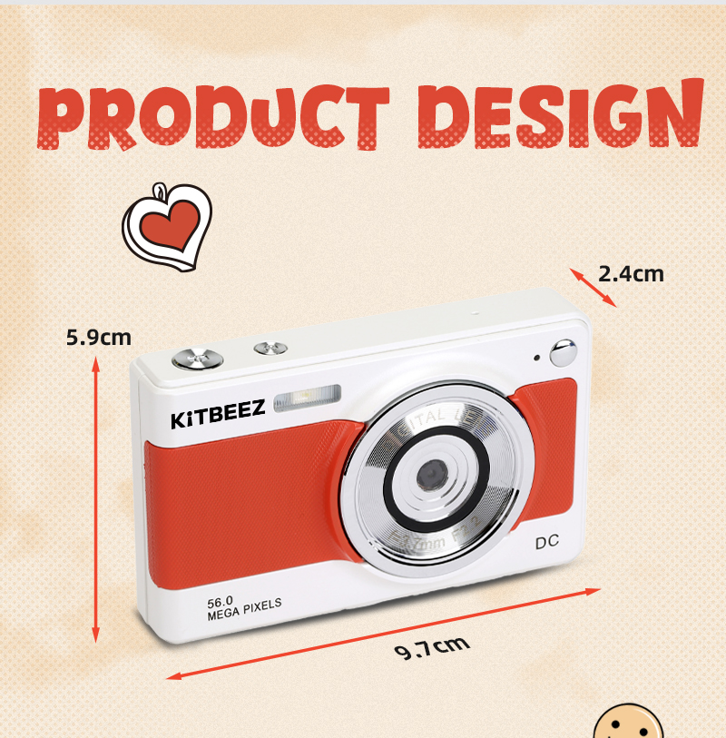 KiTBEEZ KC-2 Digital Camera 56MP Super Clear 16X Zoom 1080P Recording ...