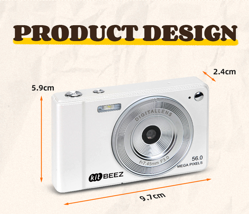 KiTBEEZ KF-2 56MP CCD Camera 1080P Video 16X Digital Zoom Retro Camera ...