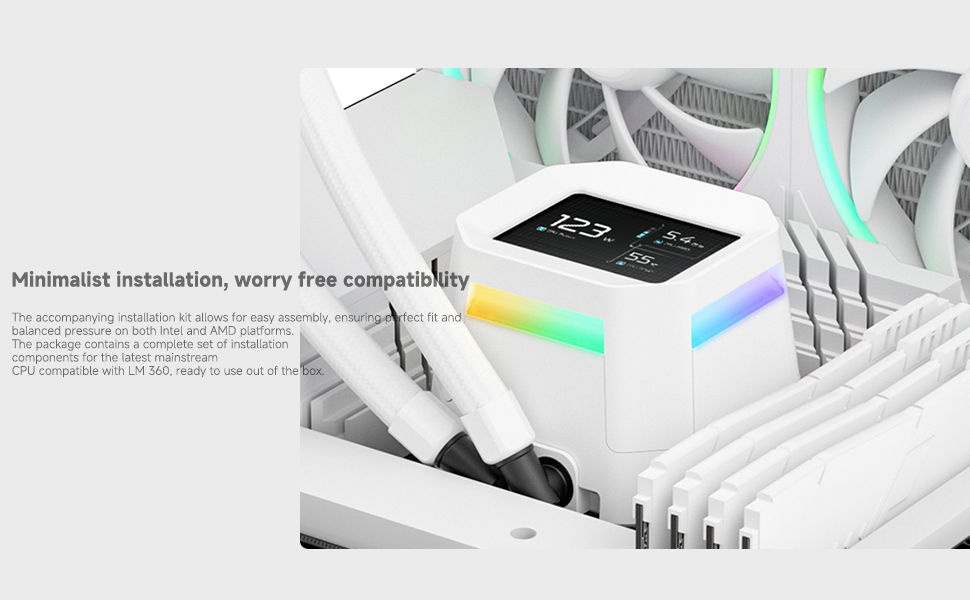 Deepcool LM360 LM240 CPU AIO Cooler 360mm 240mm 2.4-inch IPS Display ...