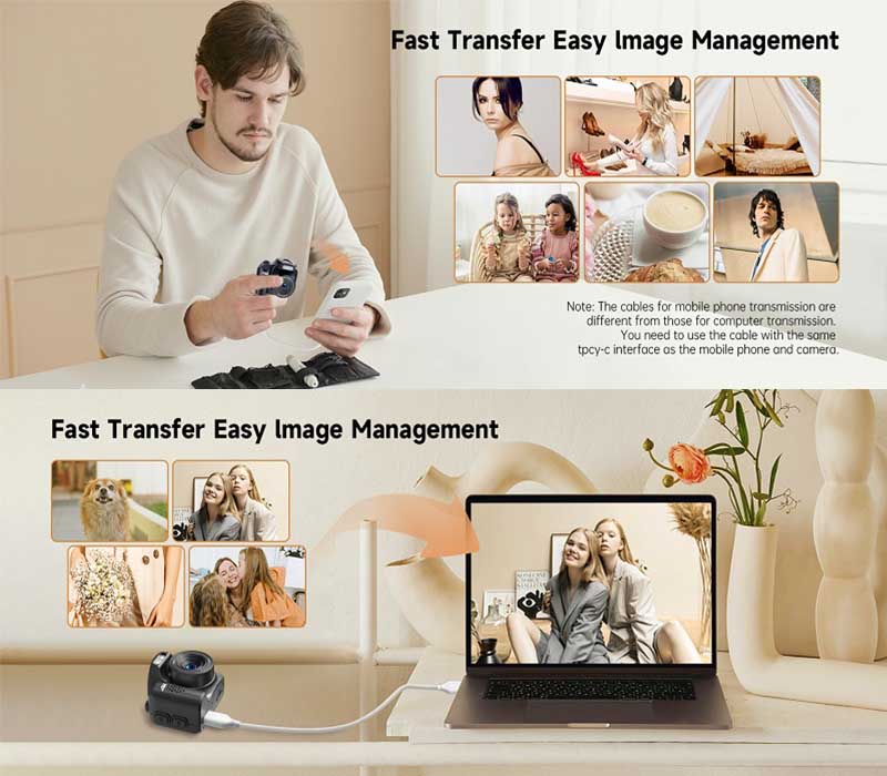 VETEK Mini Camera 4K 64MP Small Digital Camera, Pocket Retro Nostalgia ...