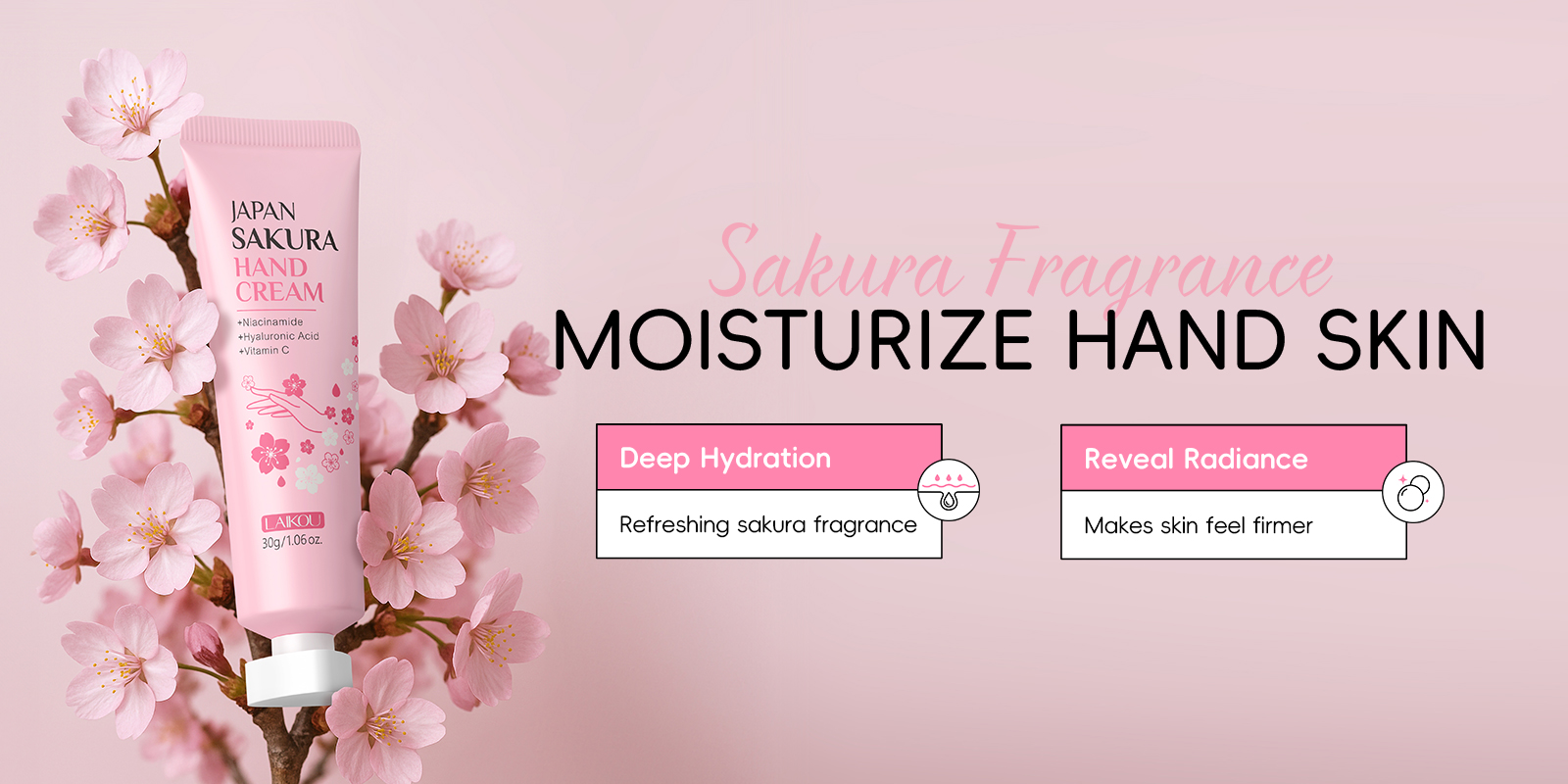 LAIKOU Japan Sakura Hand Cream 30g - Hydrating & Velvety Hands | Shopee ...