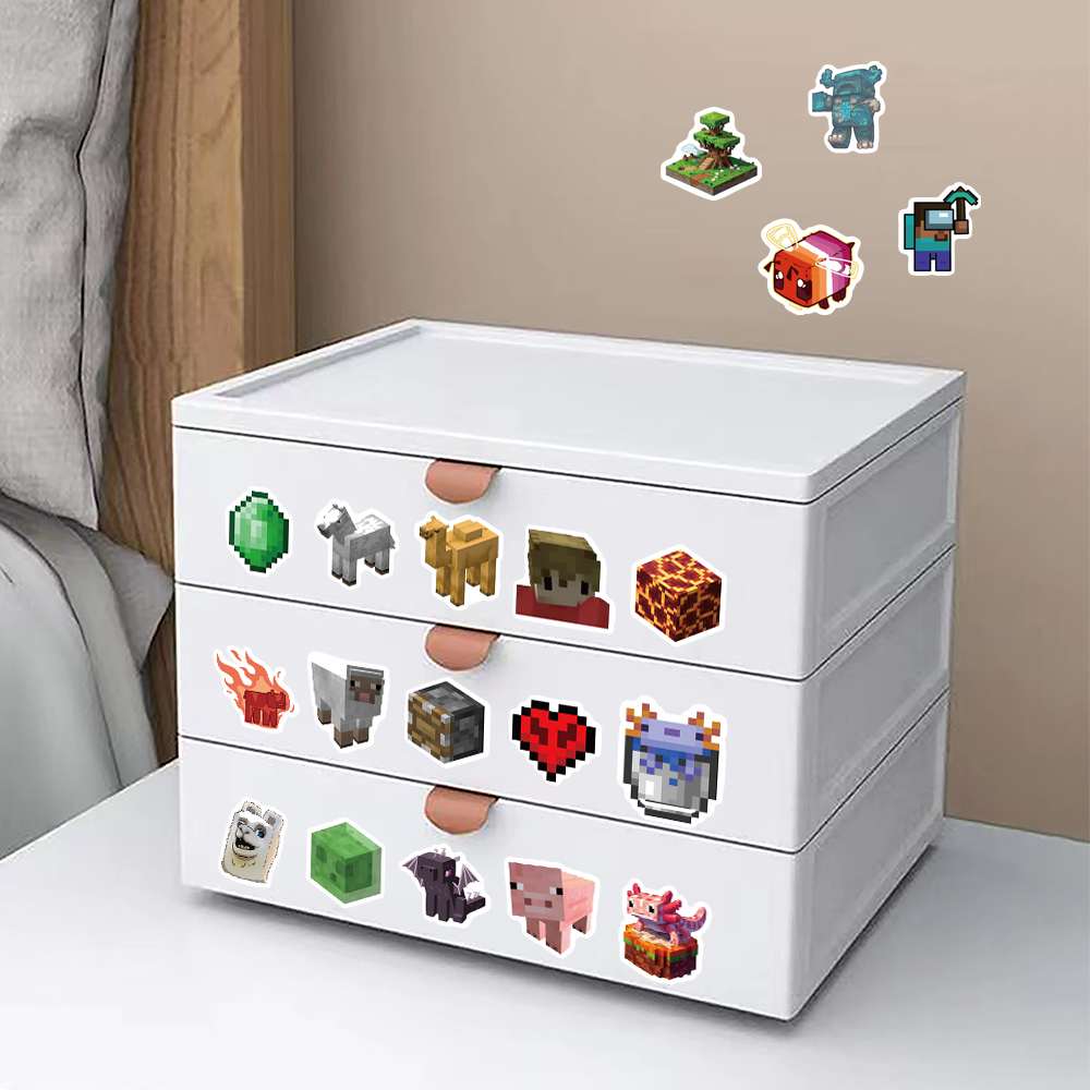 100PCS Minecraft Stickers For Kids Waterproof Hot Game Sticker For ...