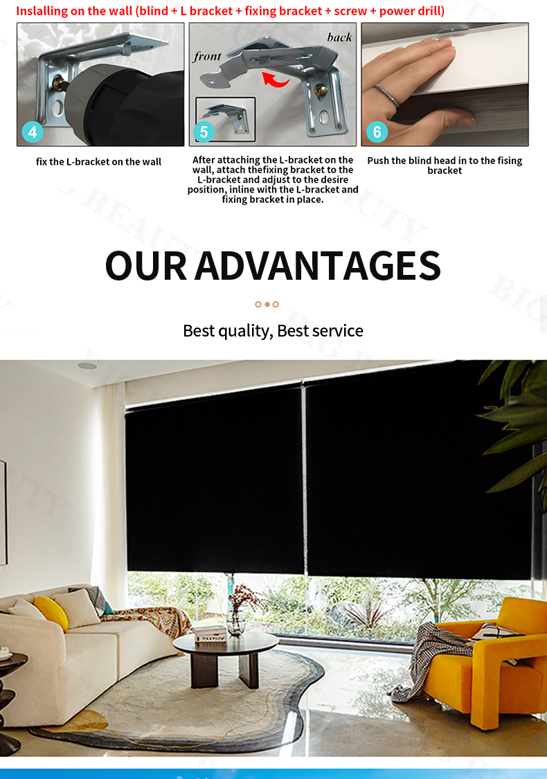 【BUY 1 TAKE 1】100% Blackout Window Roller Shades for Lightproof Blinds ...