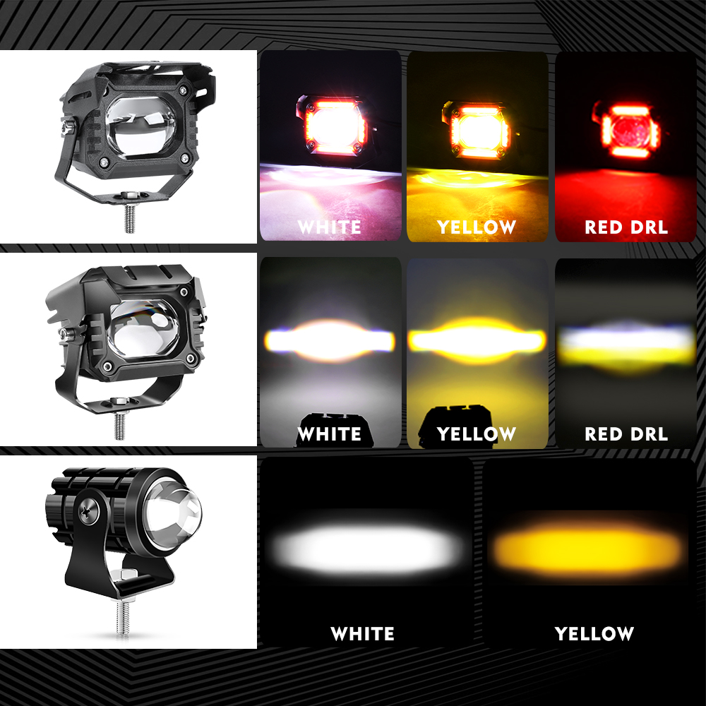 120W Led Driving Light Dual Color Fog Light 3500K/6000K For Motorcycle ...