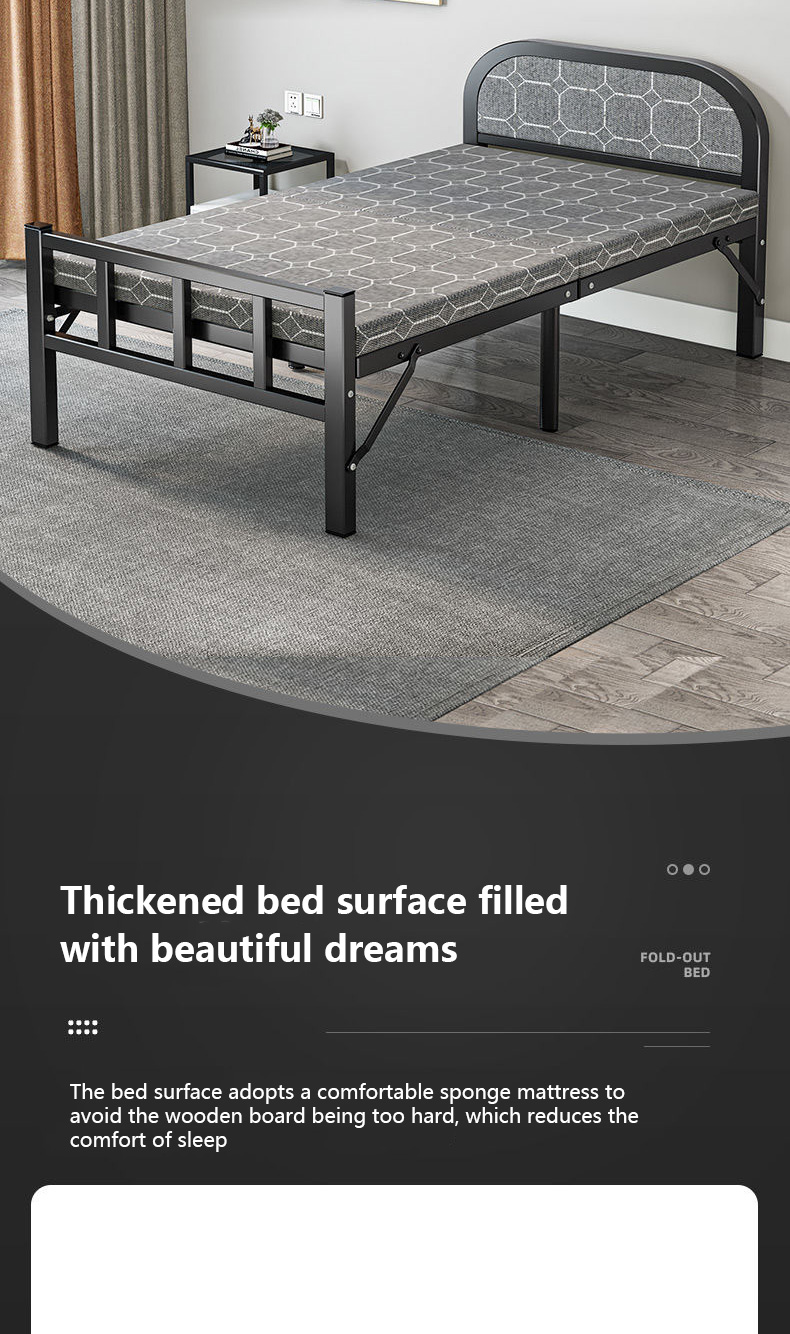 Portable Metal Folding Bed Home Foldable Heavy Duty Bed Space Saving ...