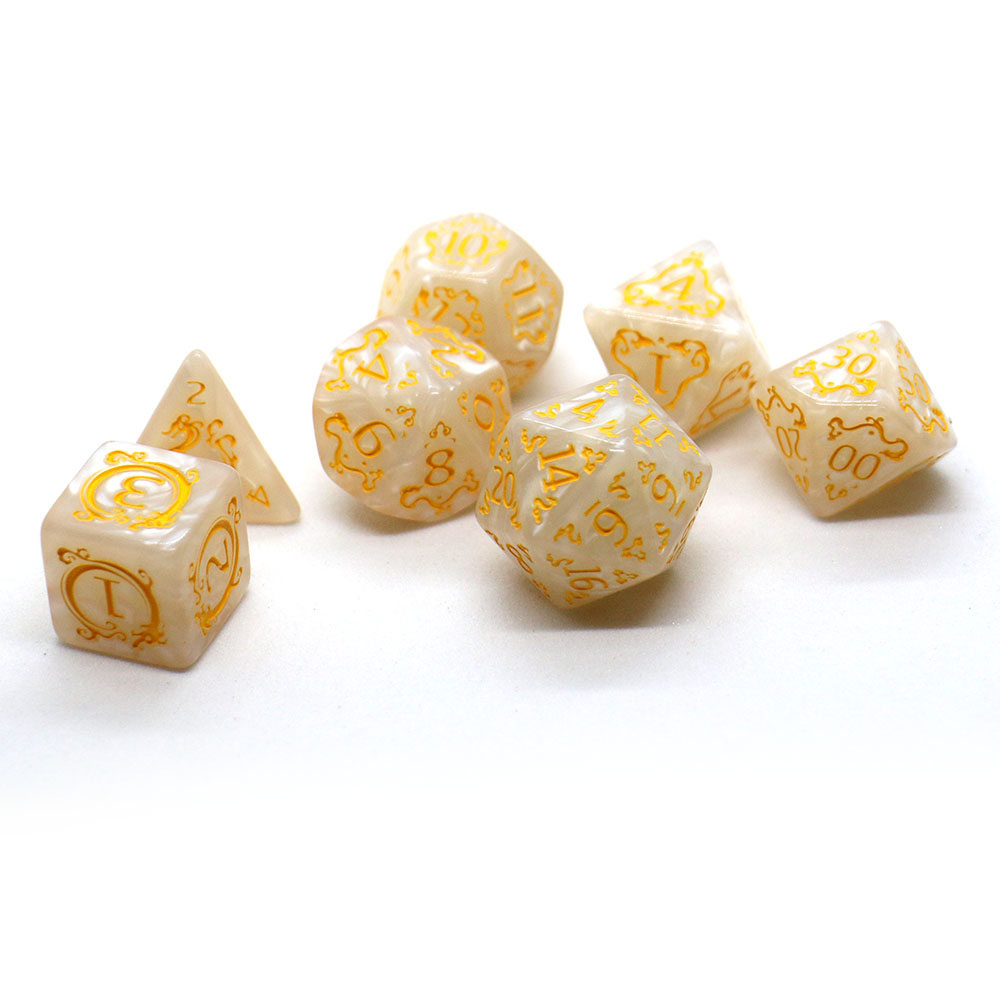 7-piece Dragon Pattern DND Dice Set, Multi sided D4 D6 D8 D10 D12 D20 ...