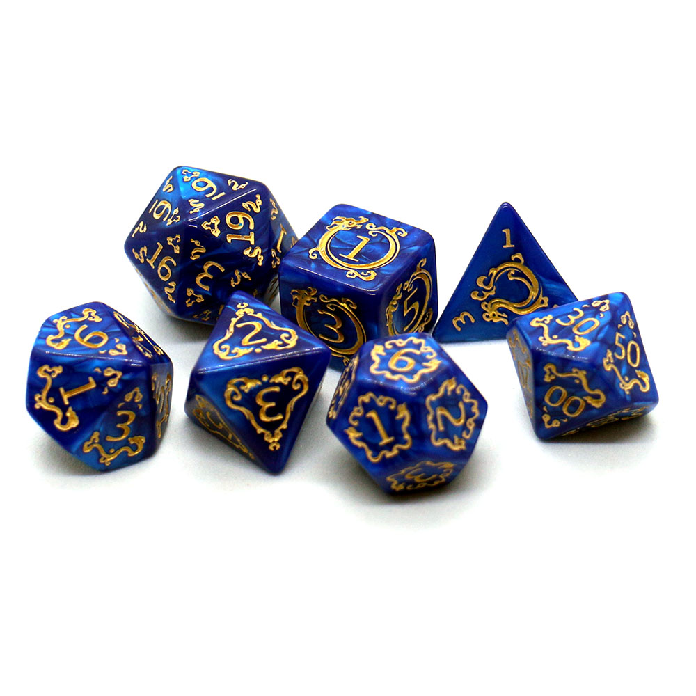 7-piece Dragon Pattern DND Dice Set, Multi sided D4 D6 D8 D10 D12 D20 ...