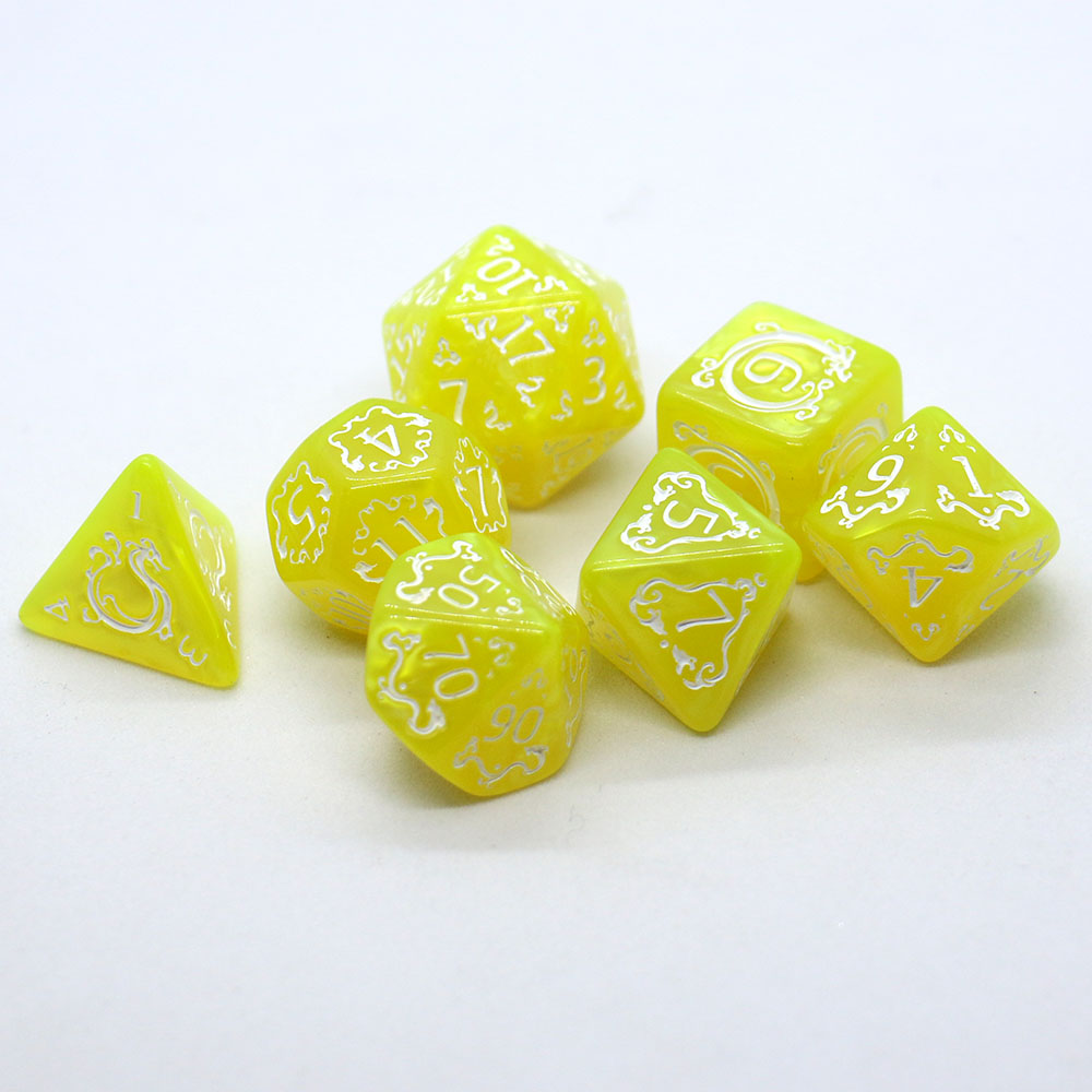 7-piece Dragon Pattern DND Dice Set, Multi sided D4 D6 D8 D10 D12 D20 ...