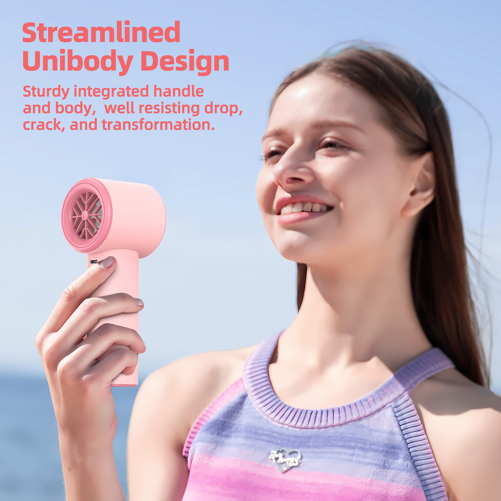 GOOJODOQ Mini Fan Set 4000 mAh Handheld Portable 6 Colors Rechargeable ...