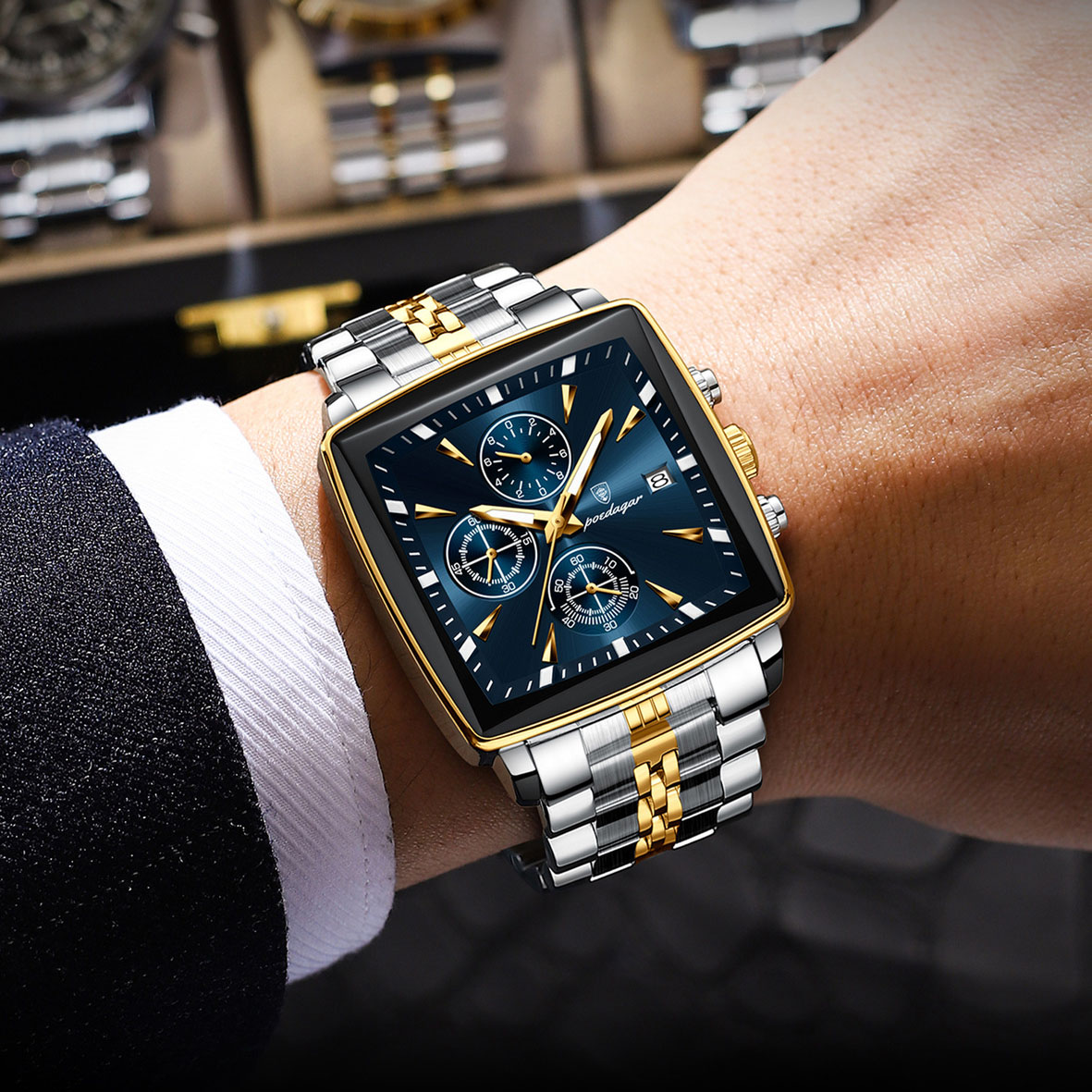 Swiss brand POEDAGAR luxury watch for men waterproof multifunctional ...