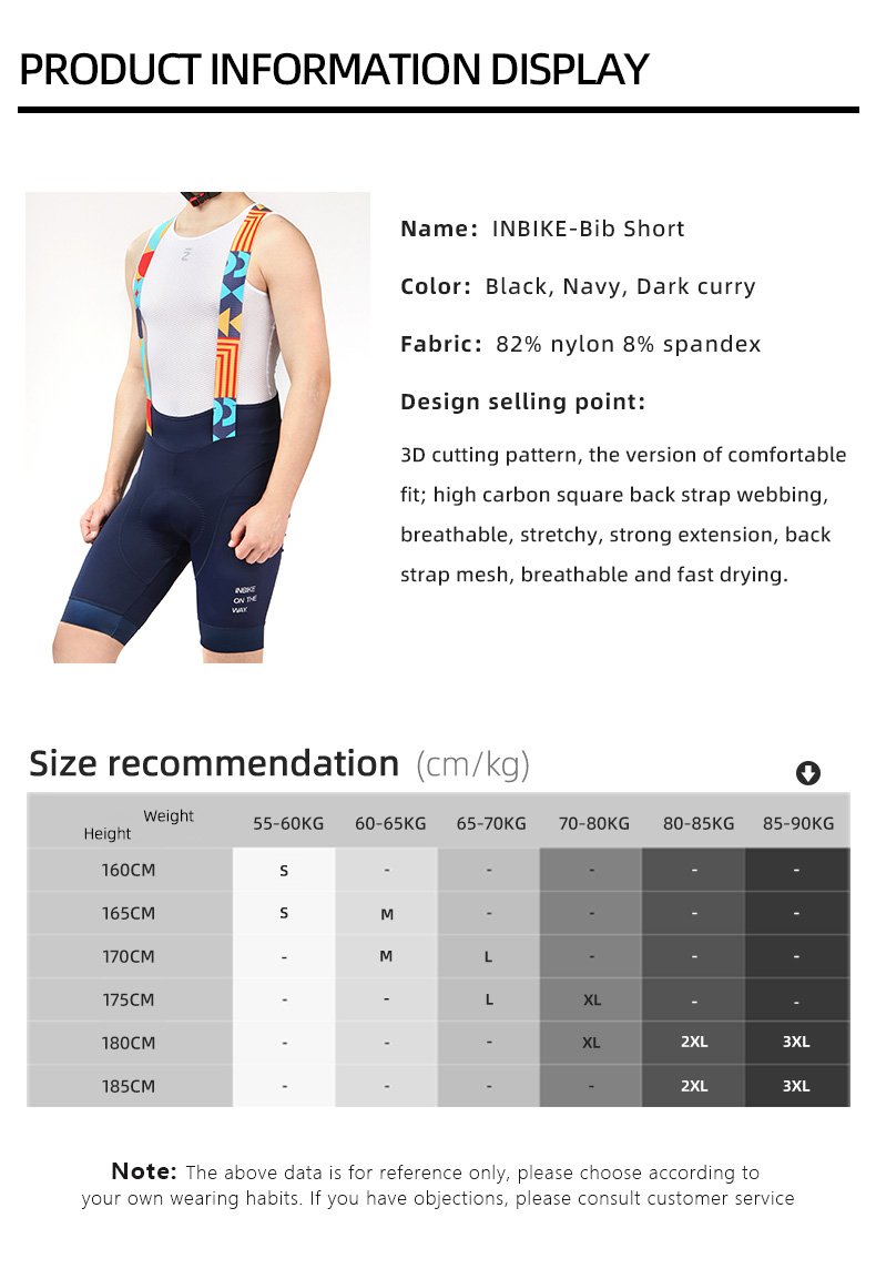INBIKE Men's Cycling Bib Shorts Bicycle Riding Shorts Pants Professional Man Road Bike Mountain ...