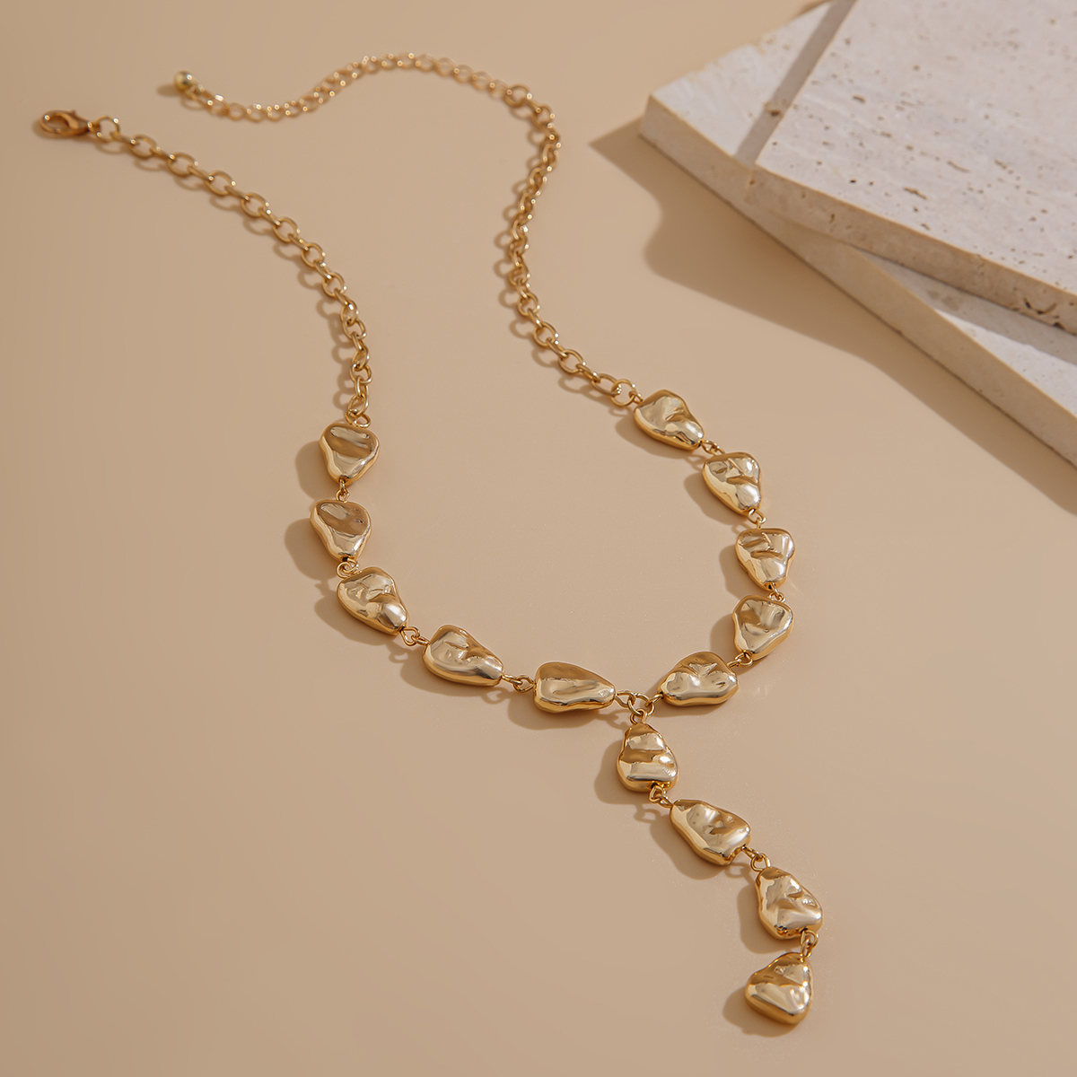 CCB Bead Tassel Necklace for Women - Vintage Irregular Cross Chain Long ...