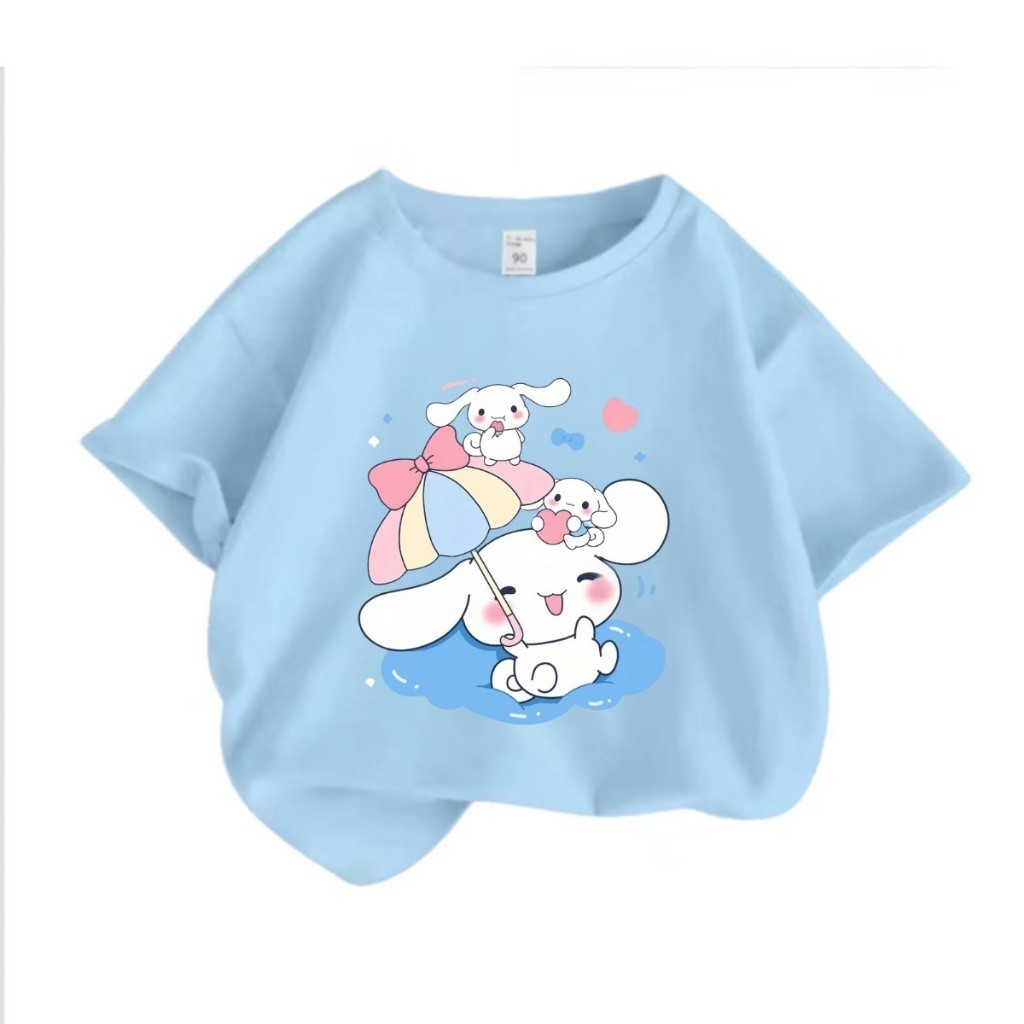 New Girls' Cute Cartoon Printed T-Shirt, High-Quality Cotton Top for ...