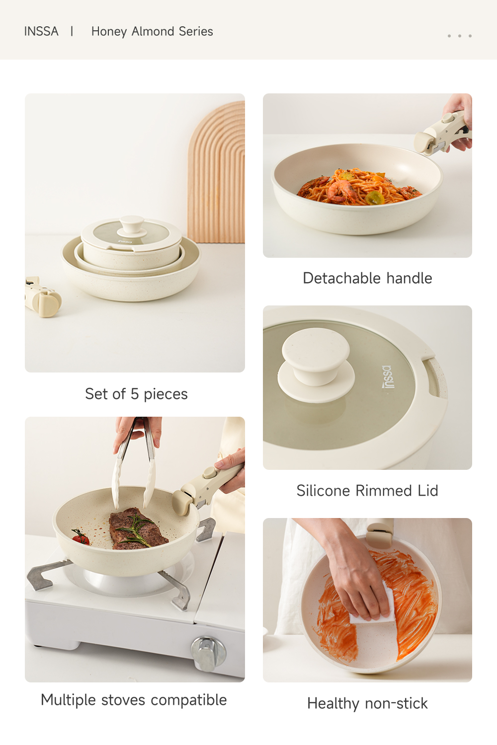 Simplus Detachable-Handle Cookware Set Pans and Pot Non Sticking ...