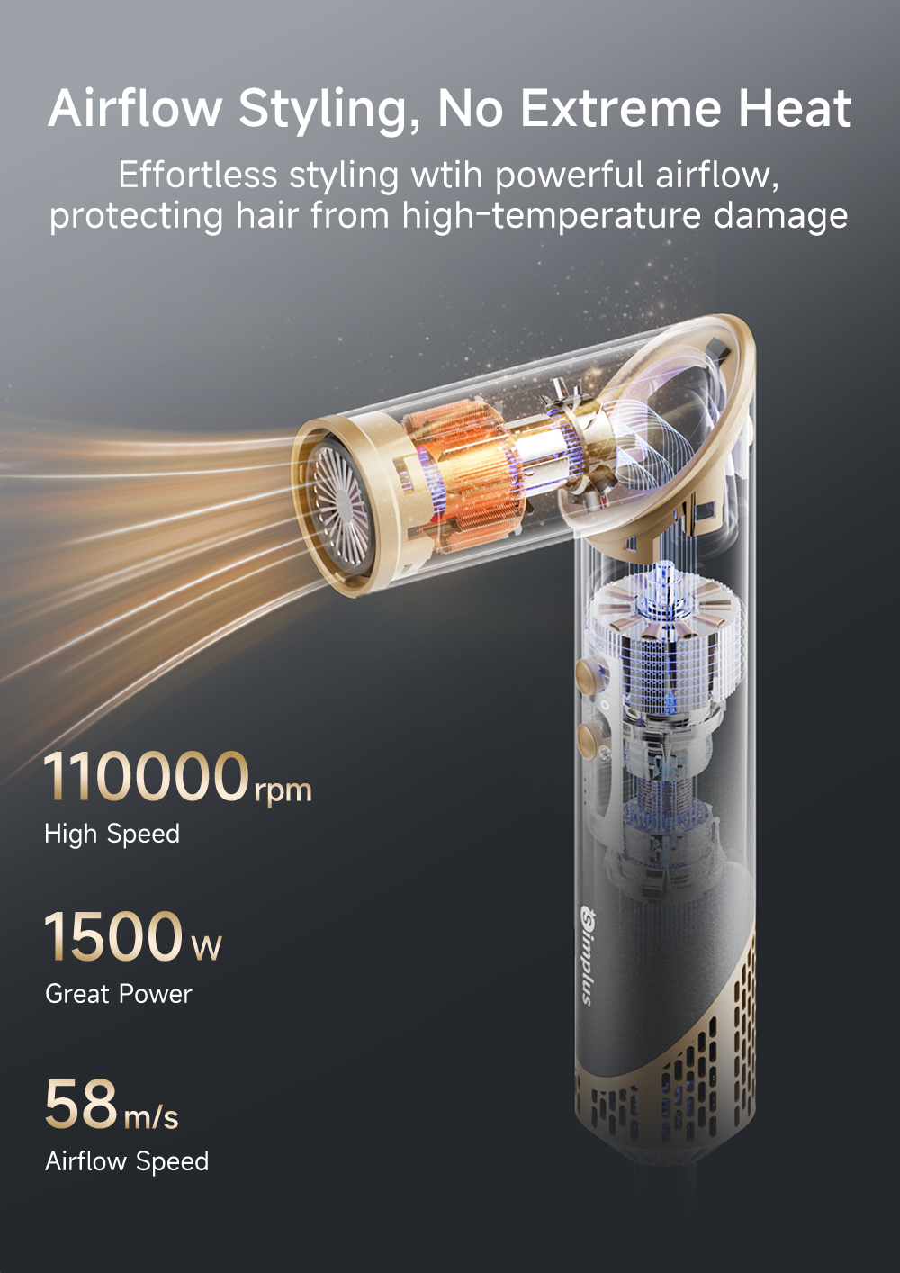 Simplus Hair Dryer Brush 5-IN-1 Multifunctional Styler Hair Curler ...