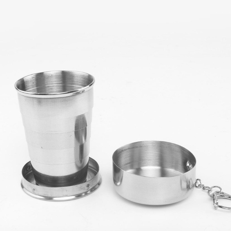 Stainless Steel Folding Cup Keychain - Portable Retractable Teacup for ...