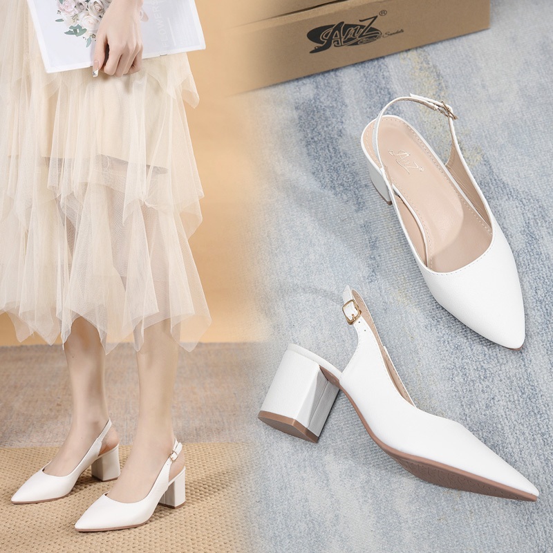 ZW 2 inch elegant pointed toe slip on leather heels for women#WL540 ...
