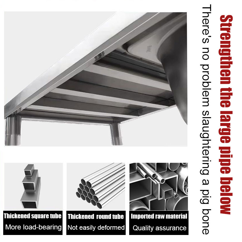 【24-hour shipping】Stainless Steel Kitchen Sink 100/120*50*80cm Single ...