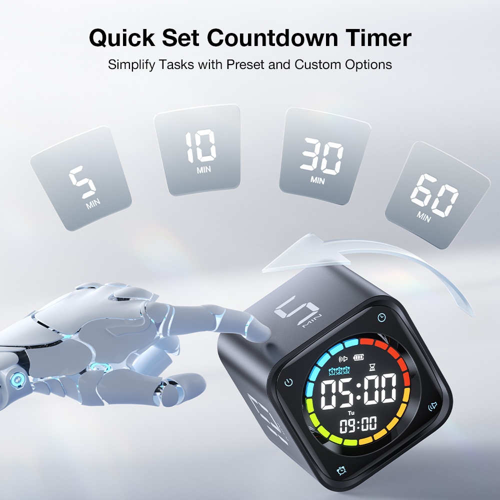 LLANO TK3 Pomodoro Timer Cube | 4-in-1: Countdown, Pomodoro, Alarm ...