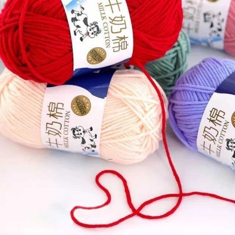 Milk Cotton Yarn Sets Crochet kit basic set for beginners with 4pcs ...