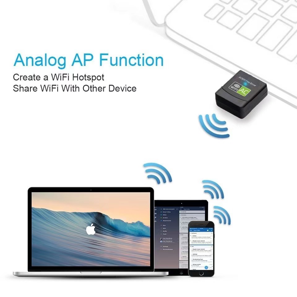 【YP】USB WIFI Dongle For Desktop 600Mbps Bluetooth Wireless WiFi Adapter ...