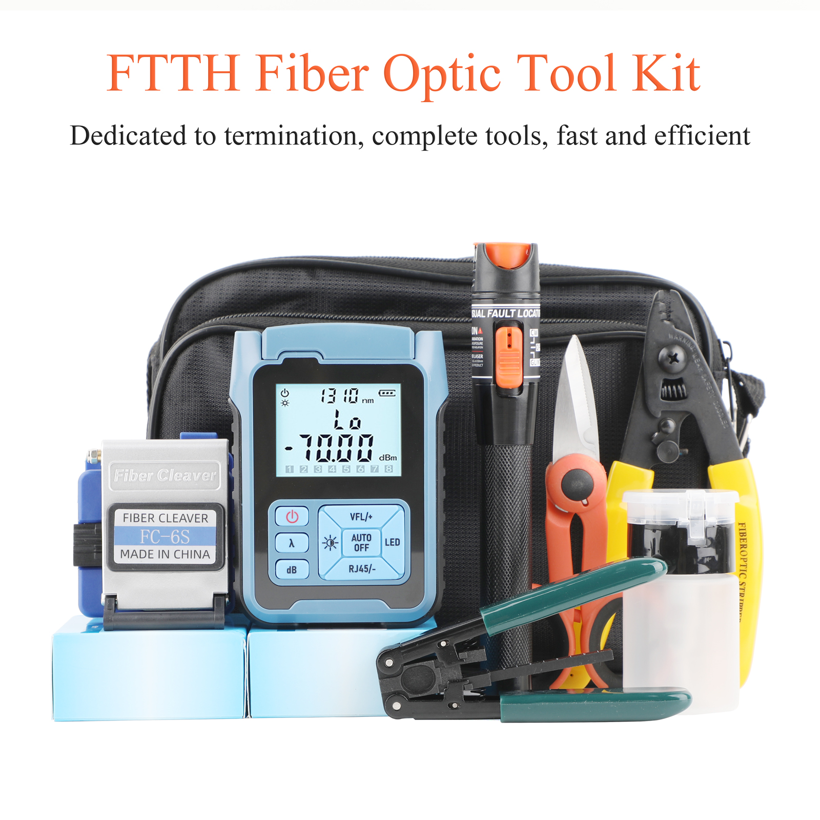7 in 1 Fiber Termination Tool Kit FTTH Cold Splicing Tool Including ...
