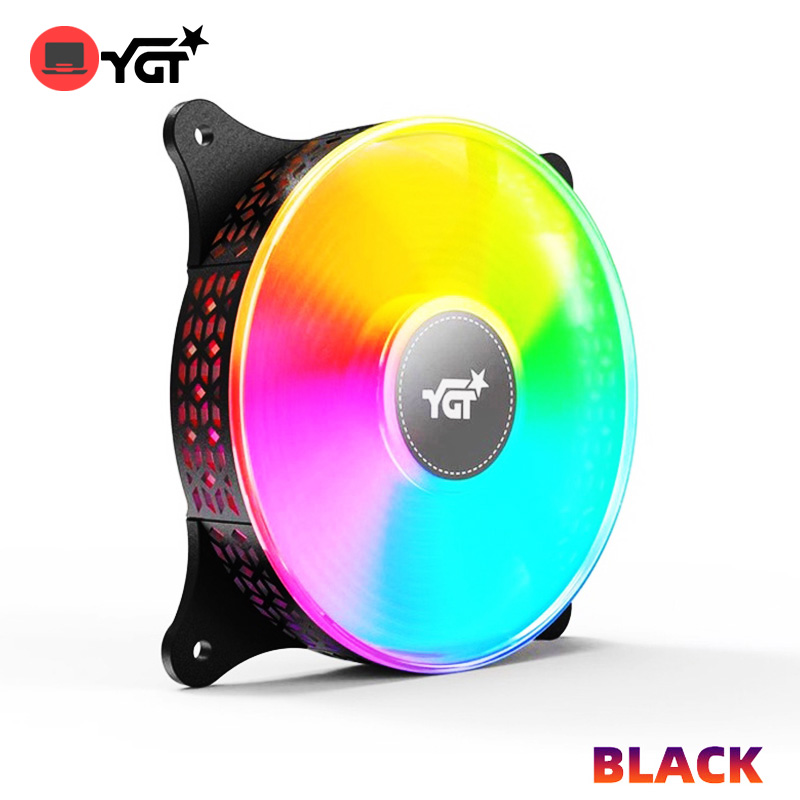 YGT RGB Fan 120mm Computer Case Fan CPU Heatsink Fan Cooling Ring ...