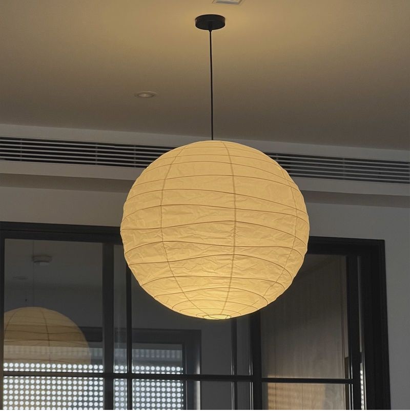 Japanese Retro Rice Paper Chandelier Ceiling Lamp, Wabi-sabi Style Hand ...