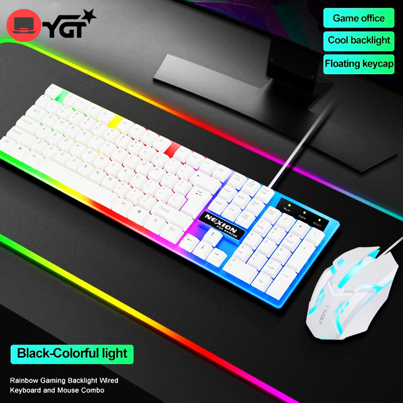 Nexion Gaming Keyboard+Mouse Set LED Backlight 3 In 1 Wired Keyboard ...
