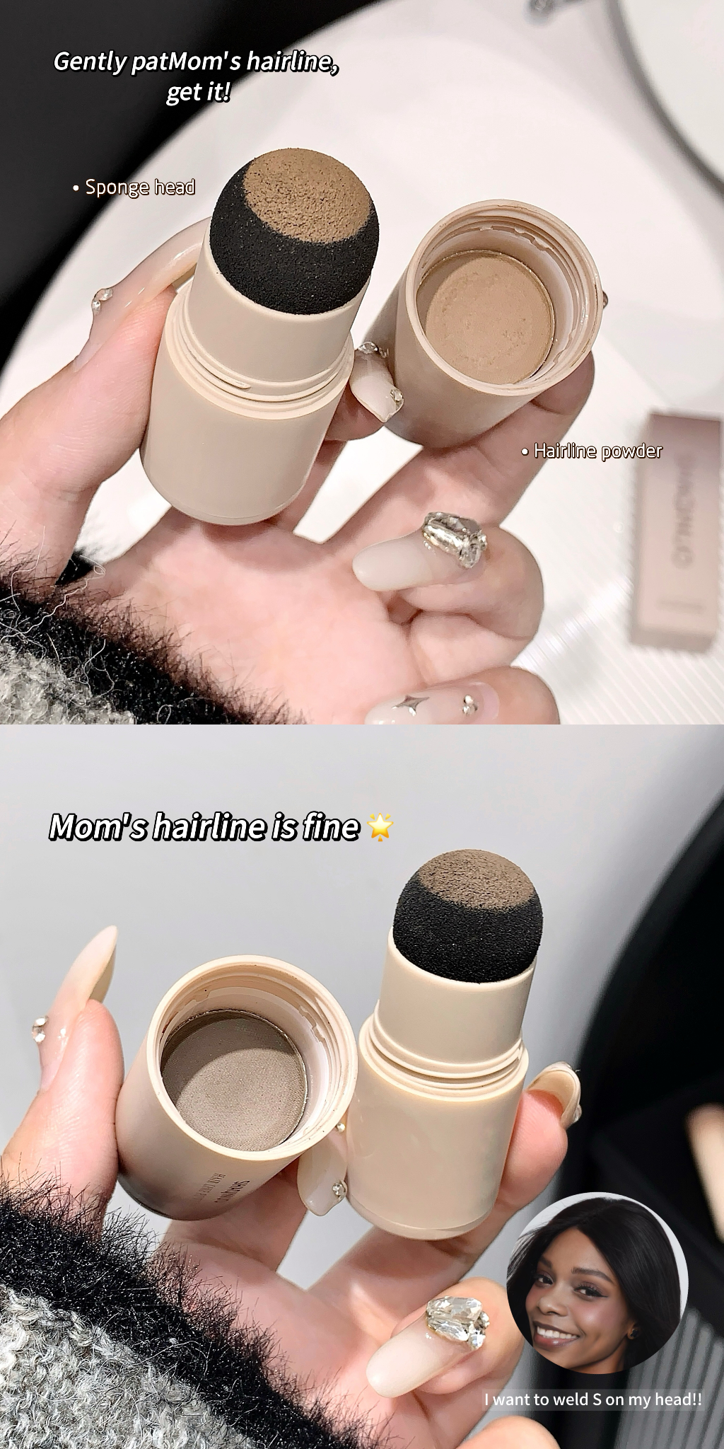 Natural Waterproof Hair Shadow Powder for Hairline and Hair Loss Cover ...