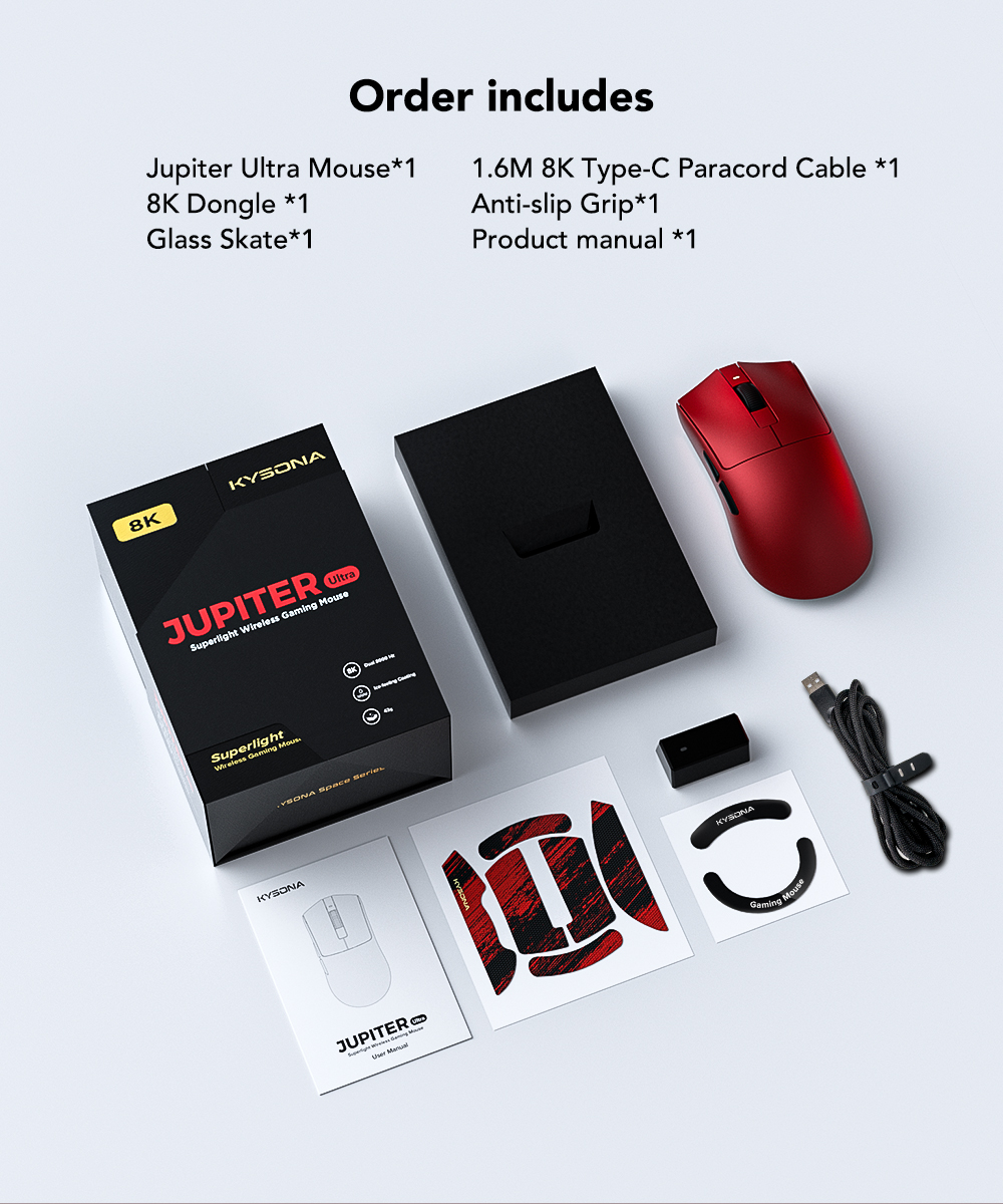 KYSONA Jupiter Ultra Dual-8K Hz Wireless Gaming Mouse Super-light ...