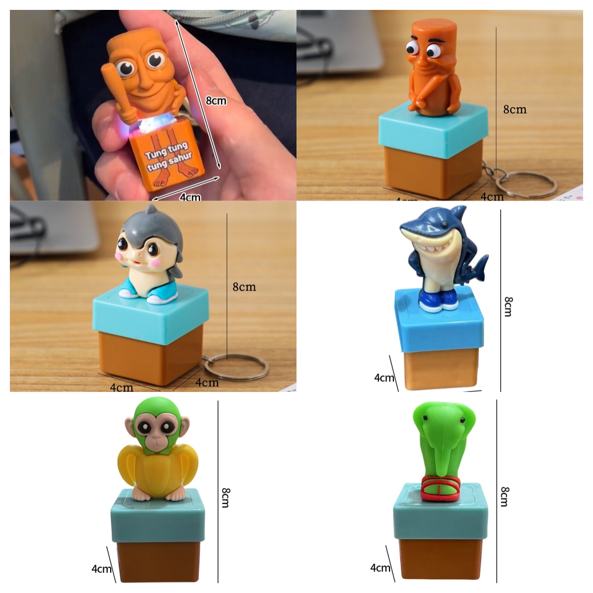 Tungtungtung Sahur Toys Wooden Stick Man Character Voice Pressing Toys ...