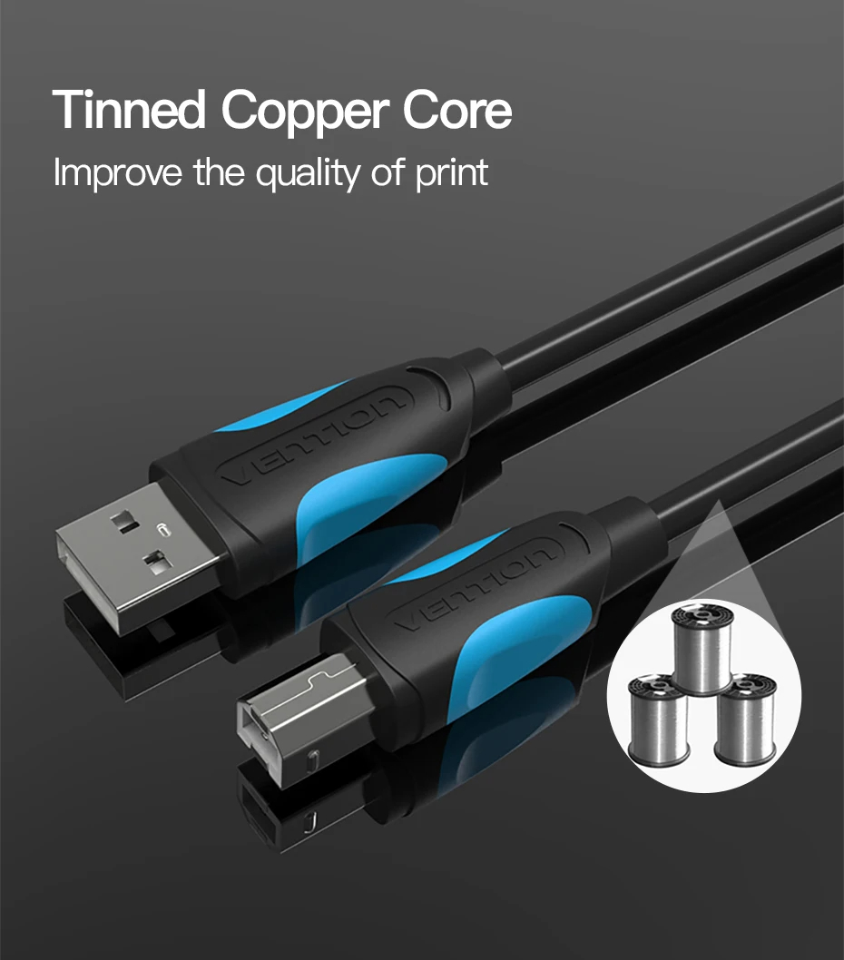 Vention USB 2.0 Printer Cable 1m 5m 8m 10m Type A Male to Male B Sync Data USB Printing Cable ...
