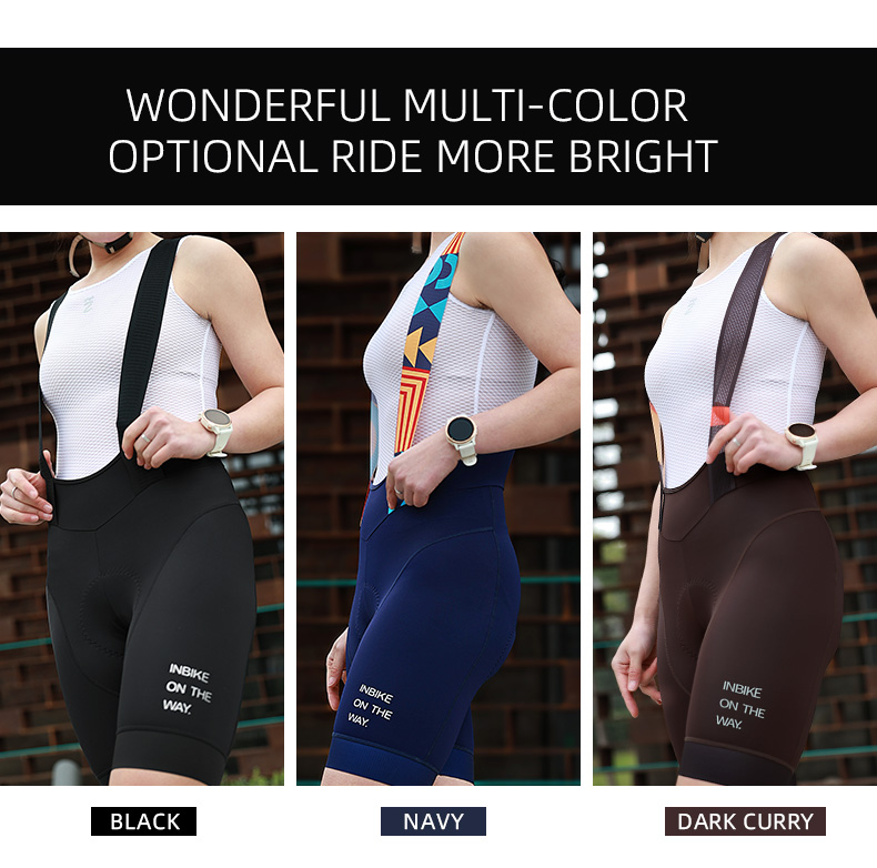 INBIKE Women's Cycling Bibs Summer Mesh Bicycle 3D Padded Pants Breathable Reflective Fabric ...