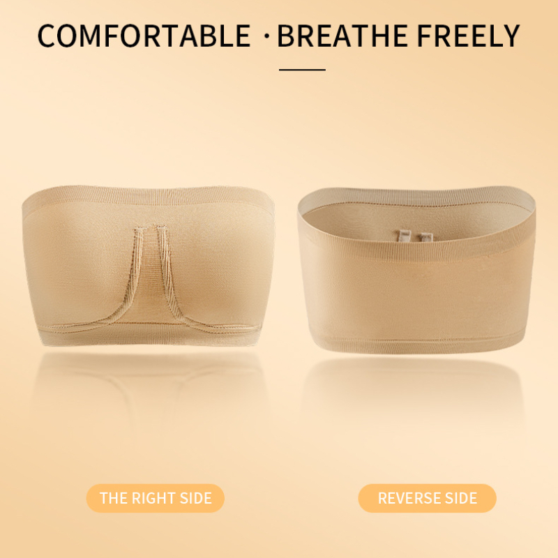 Plus size seamless strapless bra Full cup Unpadded Wireless Soft cup ...