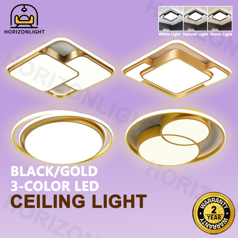 Modern Ceiling Light 3 Color LED Ceiling Lamp For Bedroom Living Room ...