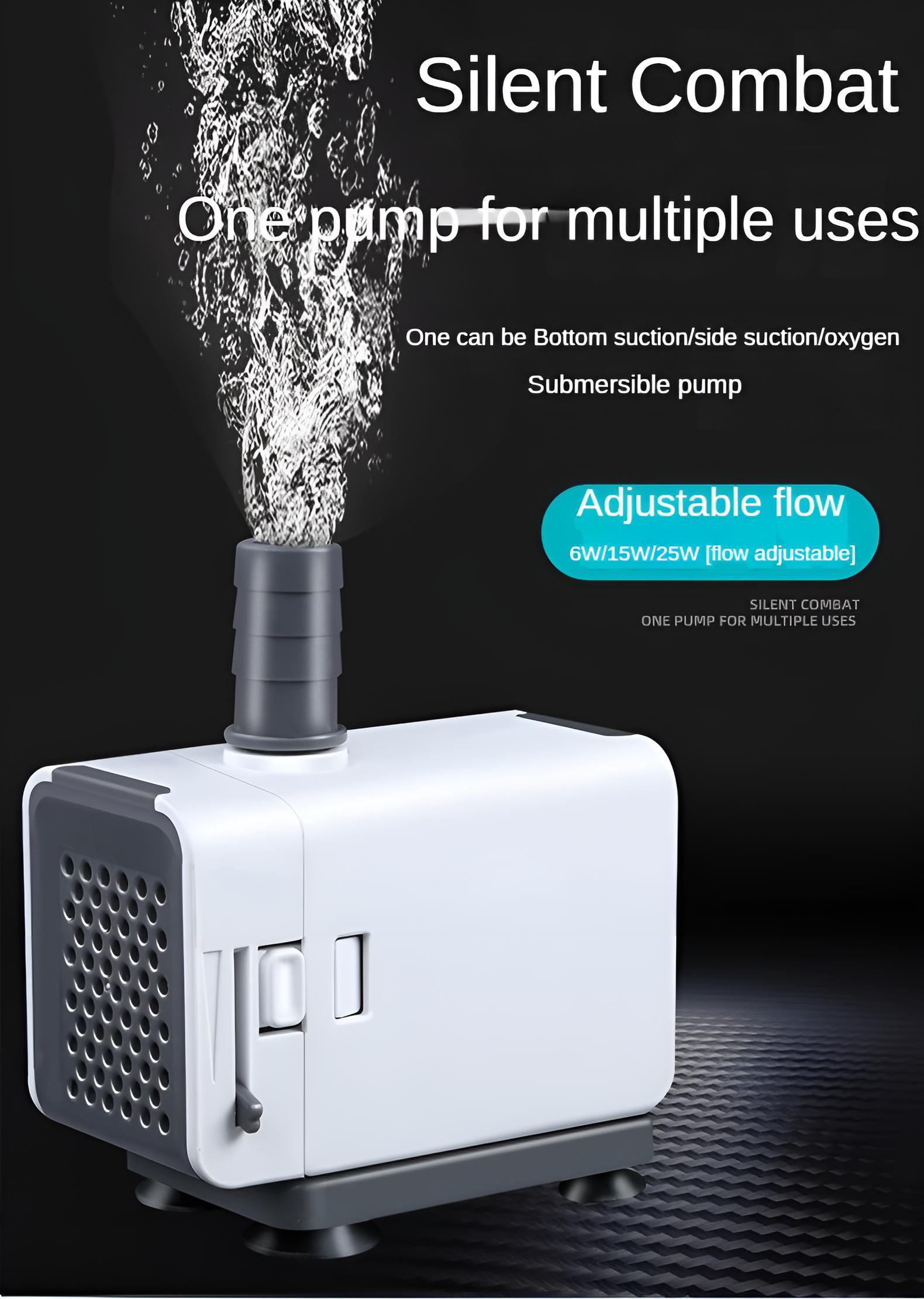 Ultra-Quiet Submersible Pump, Adjustable Flow for Aquarium Pond ...