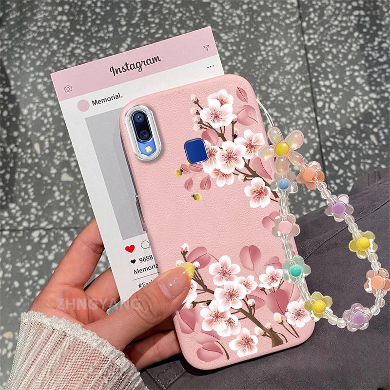 Case For vivo y91 y95 V9 y85 Skin-touch leather shockproof cartoon ...