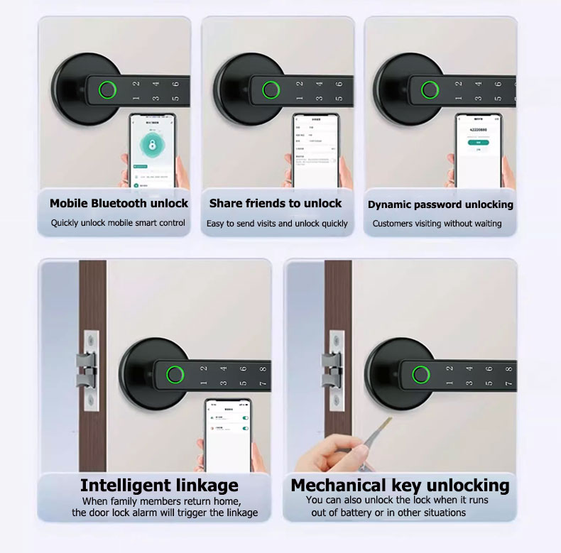 Tuya Smart Door Knob Smart Lock Handle Smart Door Lock Main Door With ...