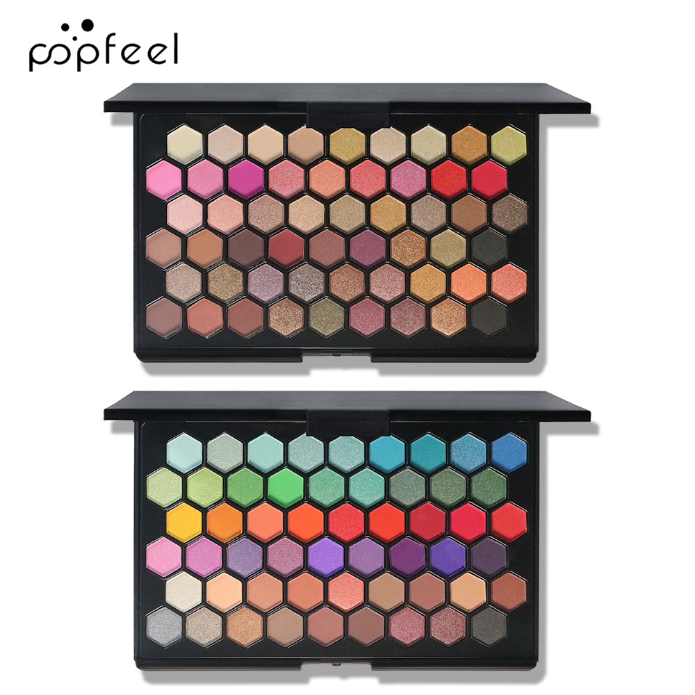 POPFEEL 54 Color Eyeshadow Palette - Versatile Earthy & Rainbow Shades ...