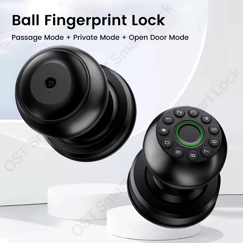 TUYA 5-in-1 Smart Door Lock Fingerprint Digital Ball Door Knob for Main ...