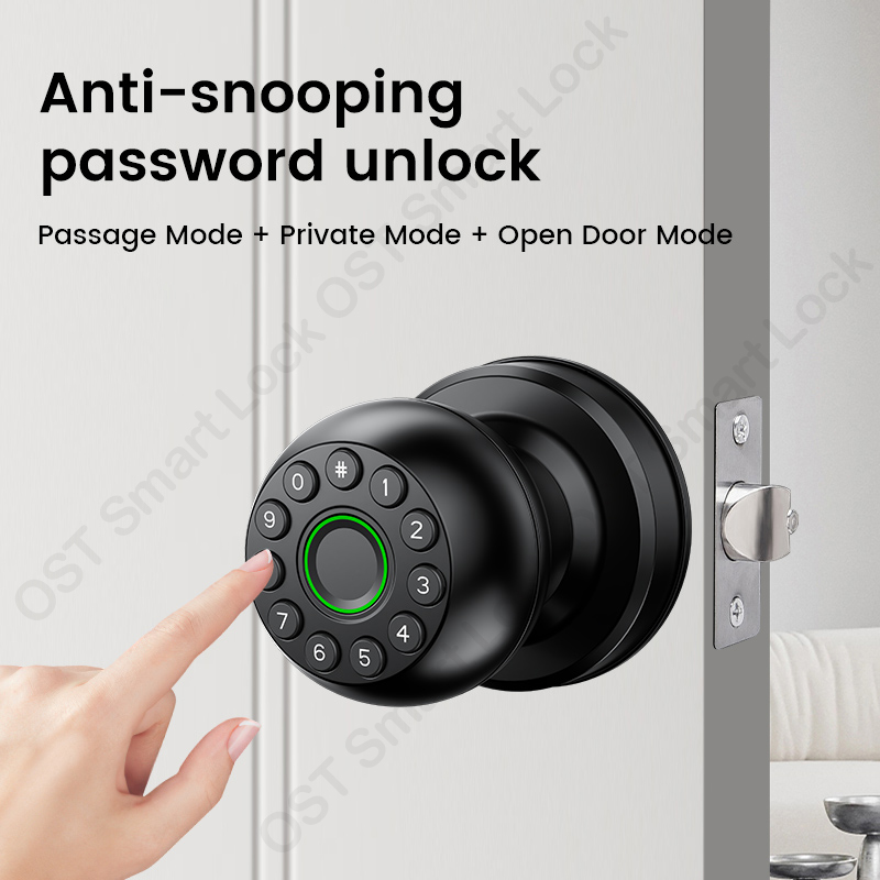 TUYA 5-in-1 Smart Door Lock Fingerprint Digital Ball Door Knob for Main ...